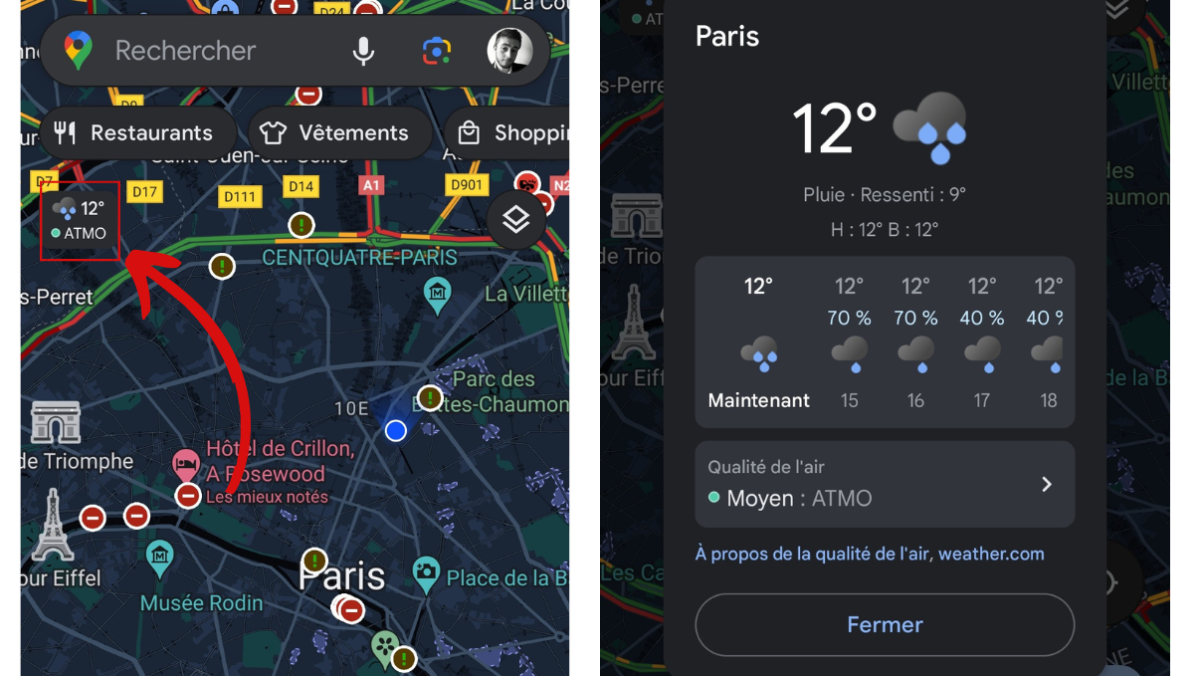 Suivez la météo sur Google Maps et arrêtez d'être piégé par la pluie ...